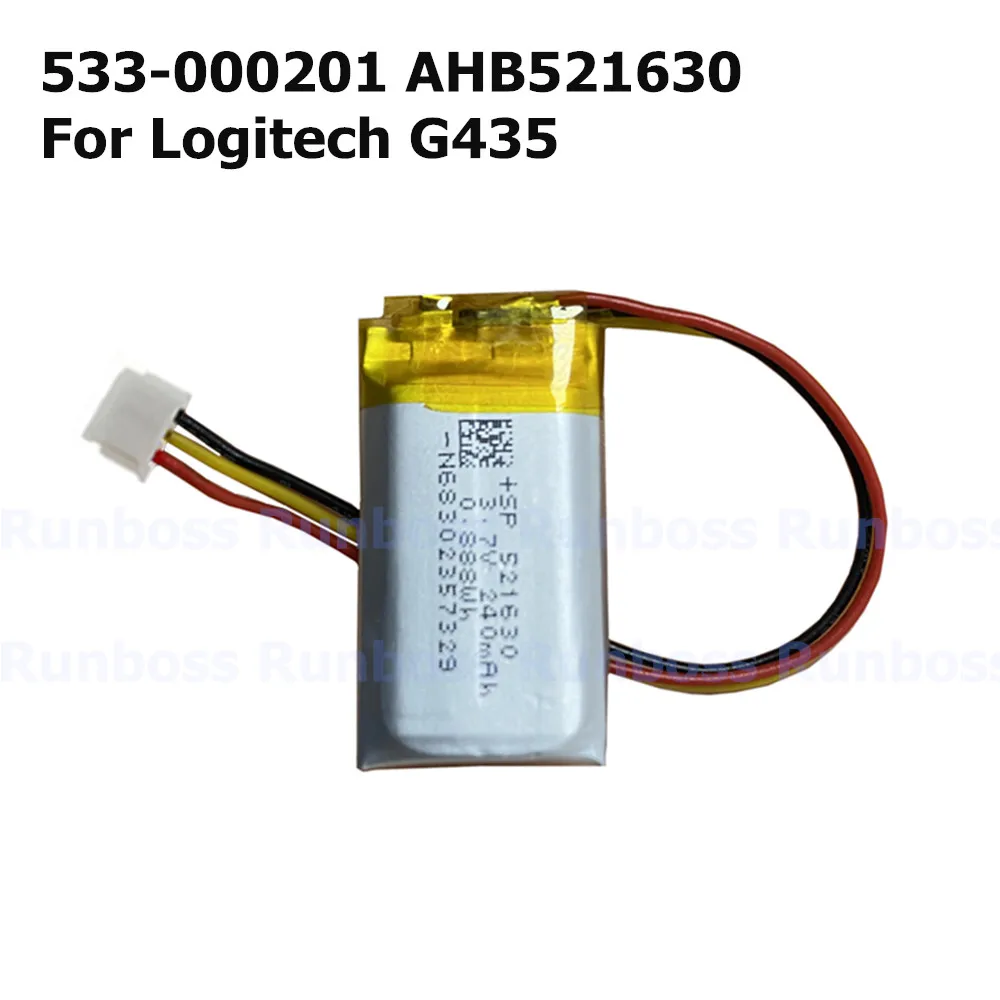 3.7V 240mAh AHB521630 533-000201 Headset Battery for Logitech G435 ...