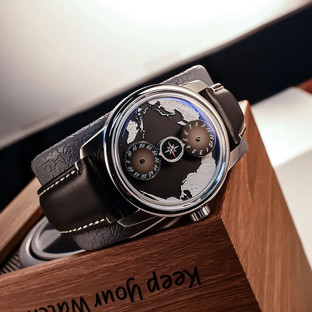 OBLVLO-Brand-New-Design-Earth-Mechanical-Automatic-Watch-Luxury-Three ...