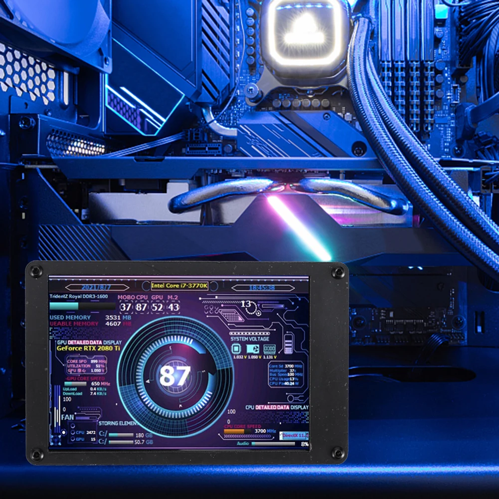 Dual-USB-Do-Computador-Acr-lico-Exibi-o-3-5-Polegada-Tela-IPS-Display ...