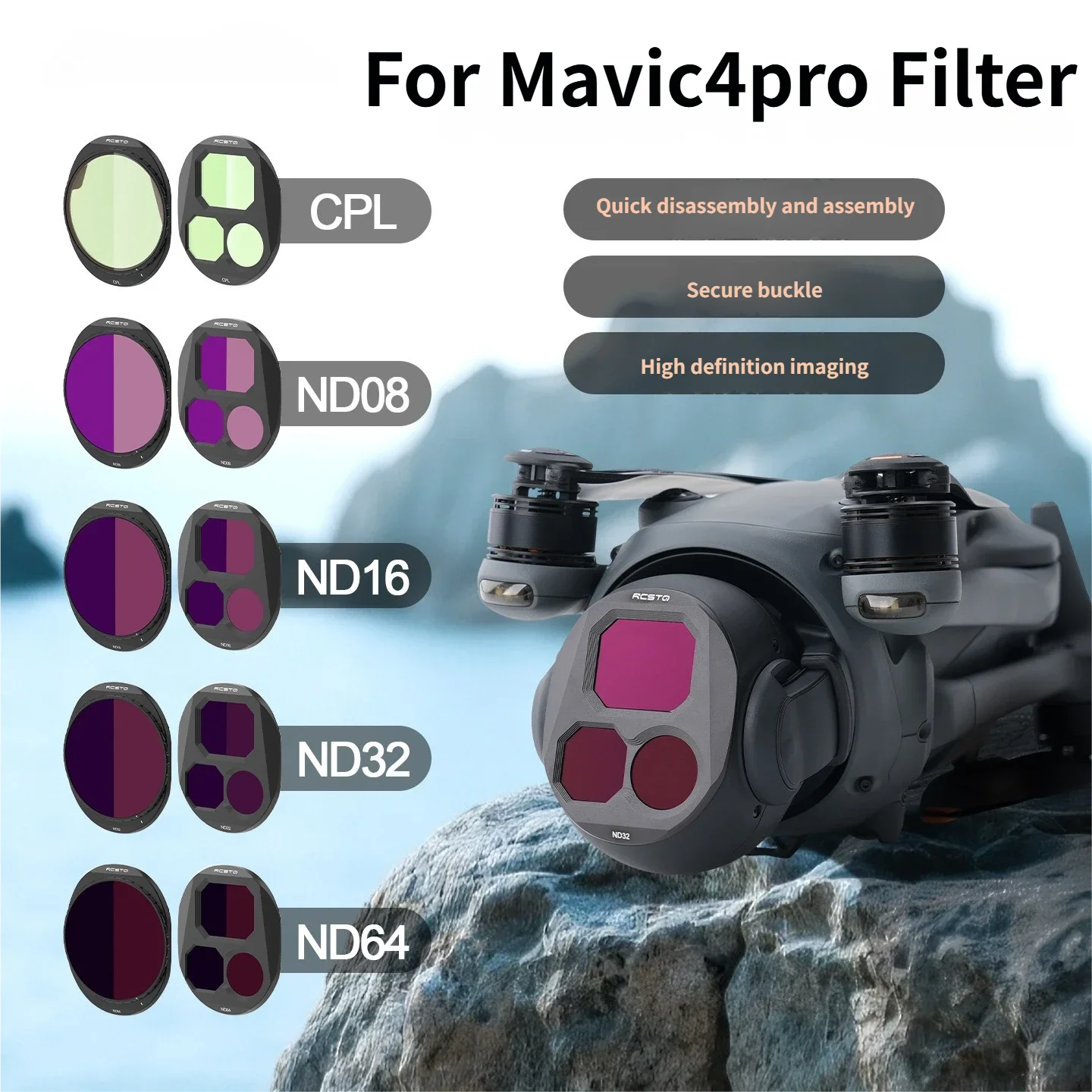 CPL/ND8/ND16/ND32 Quality Lens Filter For DJI Mavic 4 Pro Single Drone ...