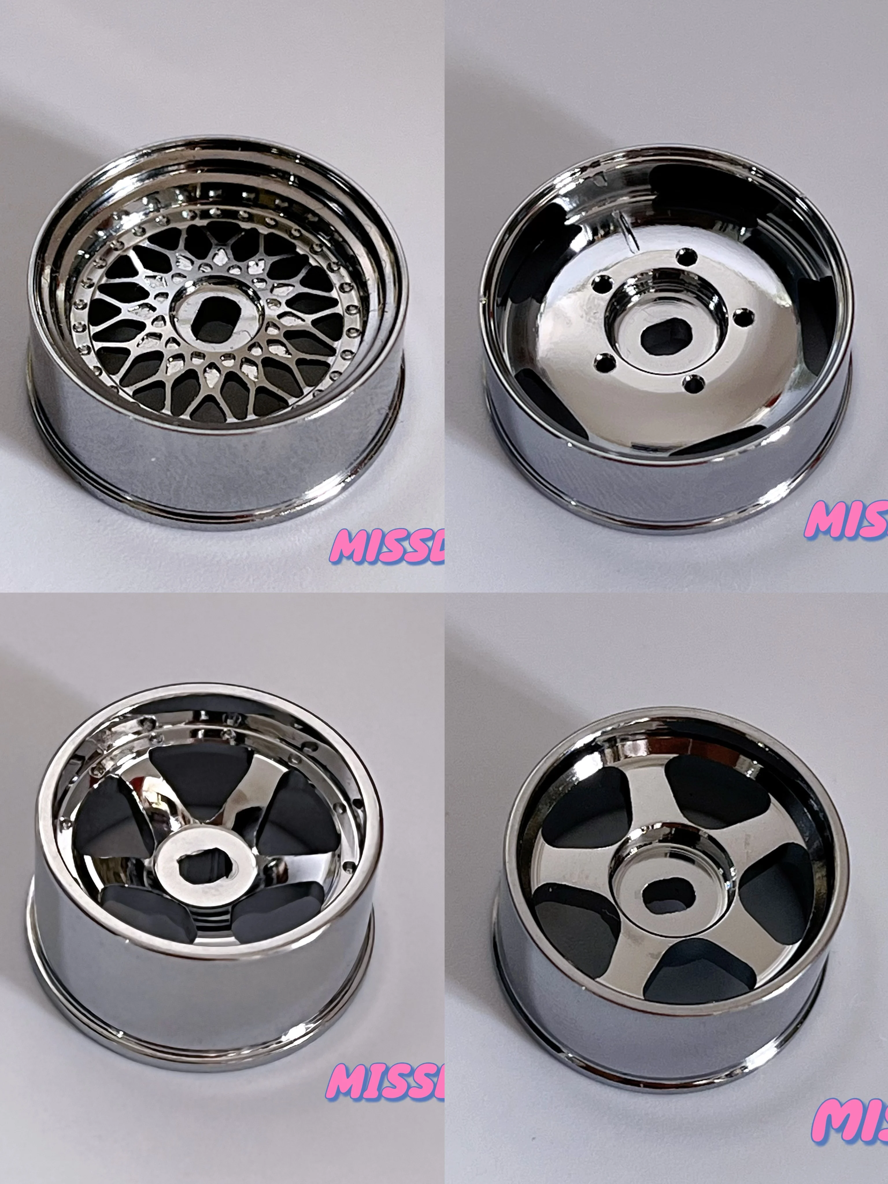 4 PCS 20mm 22mm Metal Wheel Hub Electroplating for 1/28 RC Car Kyosho ...