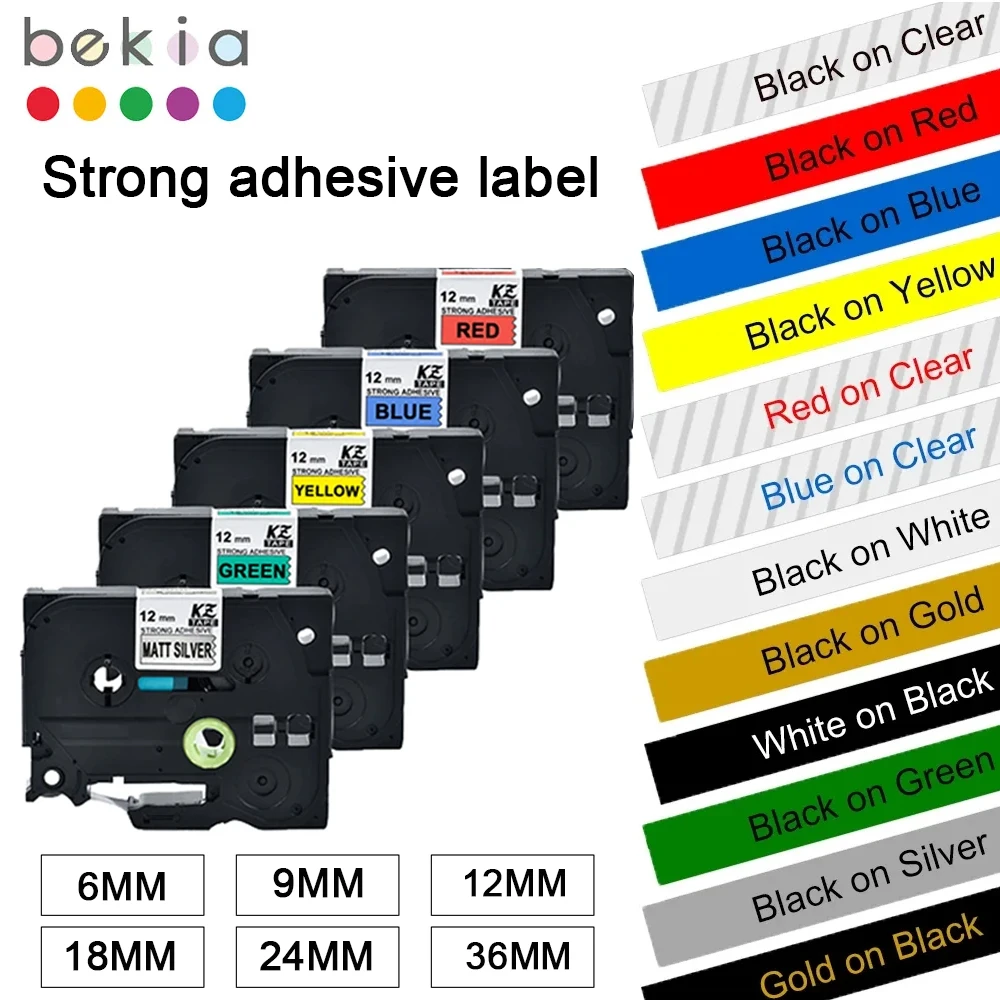 Multicolor-Strong-Adhesive-6-9-12-18-24-36mm-label-tape-tze-ribbon-for ...