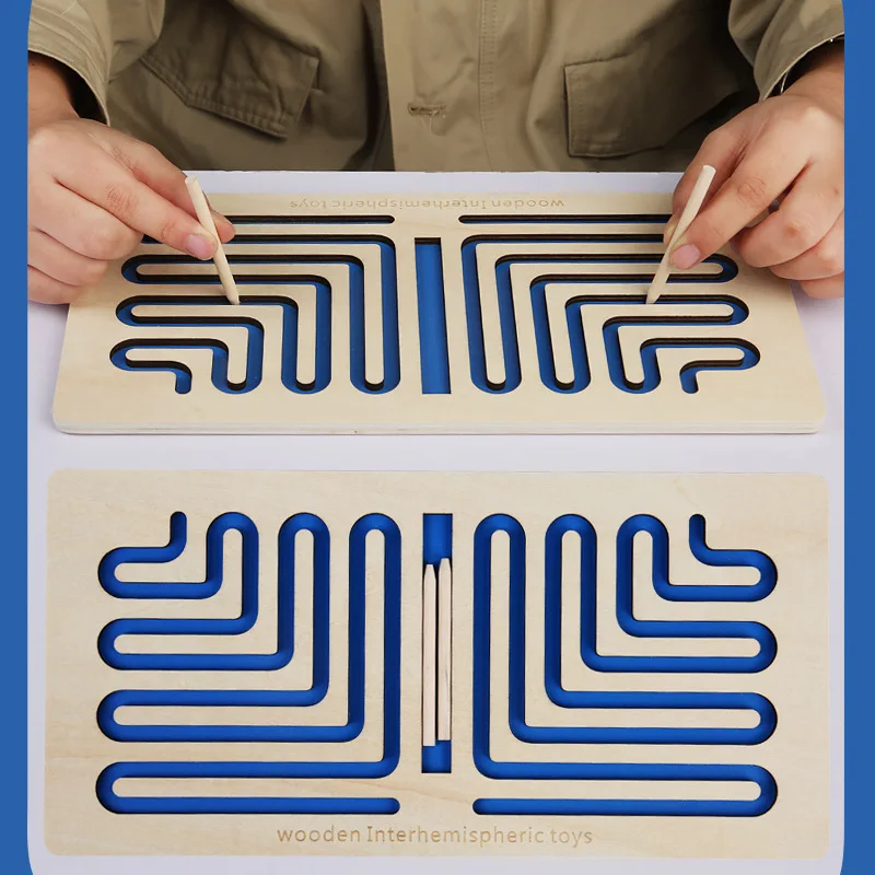 1-Set-Kids-Left-Right-Brain-Wooden-Maze-Toy-Pen-Movement-Trajectory ...