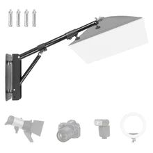 Synzzu 54"/137cm Black Wall Mount Triangular Boom 180° Flexible Swivel ...