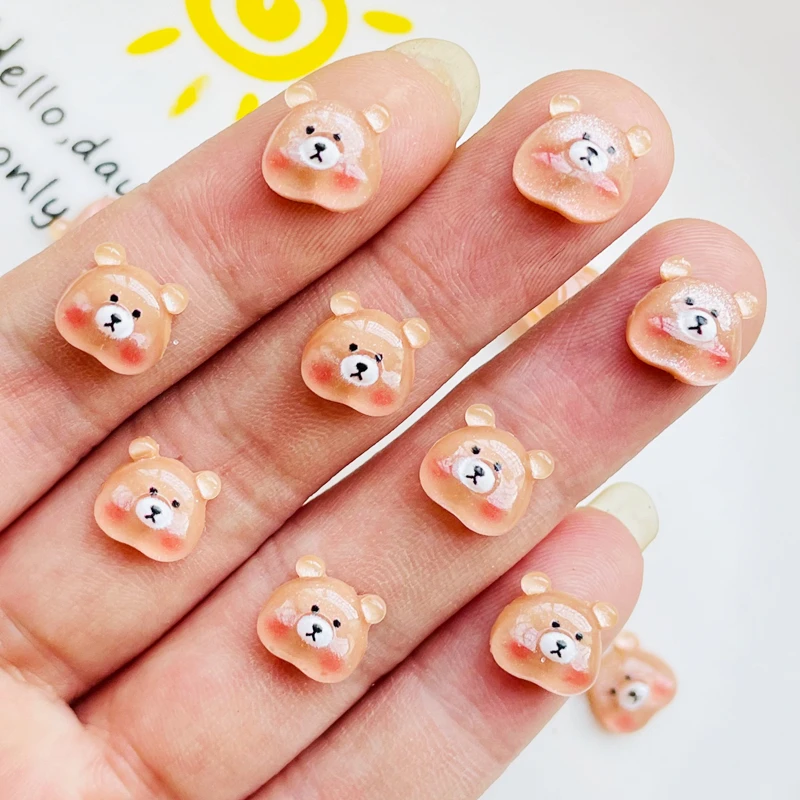 50 Pcs New Cute Mini Kawaii Cartoon Animal Bear Flat Back Resin ...