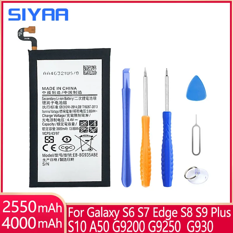 SIYAA-Battery-For-Samsung-Galaxy-S6-S7-S8-S9-S10-Edge-Plus-G9200-G9208 ...