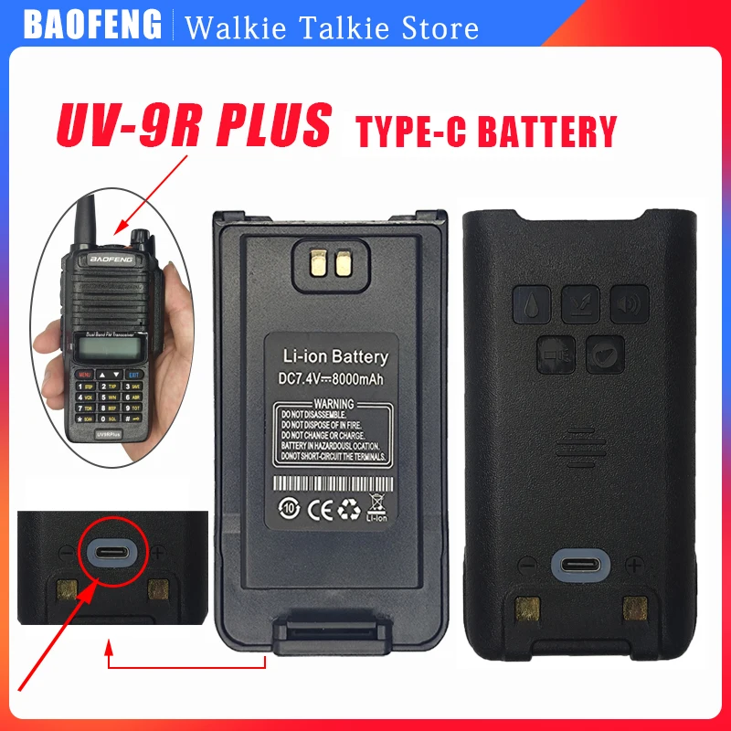Baofeng-UV-9R-Plus-Battery-Type-C-Enlarge-Rechargable-Battery-With ...