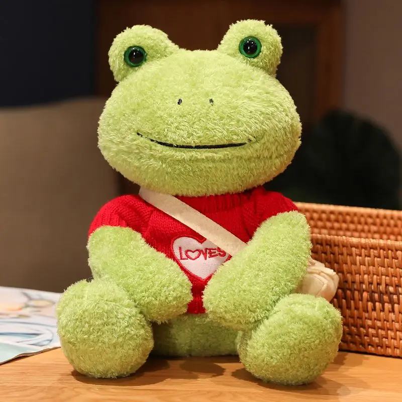 Peluche de rana de frijol mungo vestida de 25 cm, muñeco de peluche ...