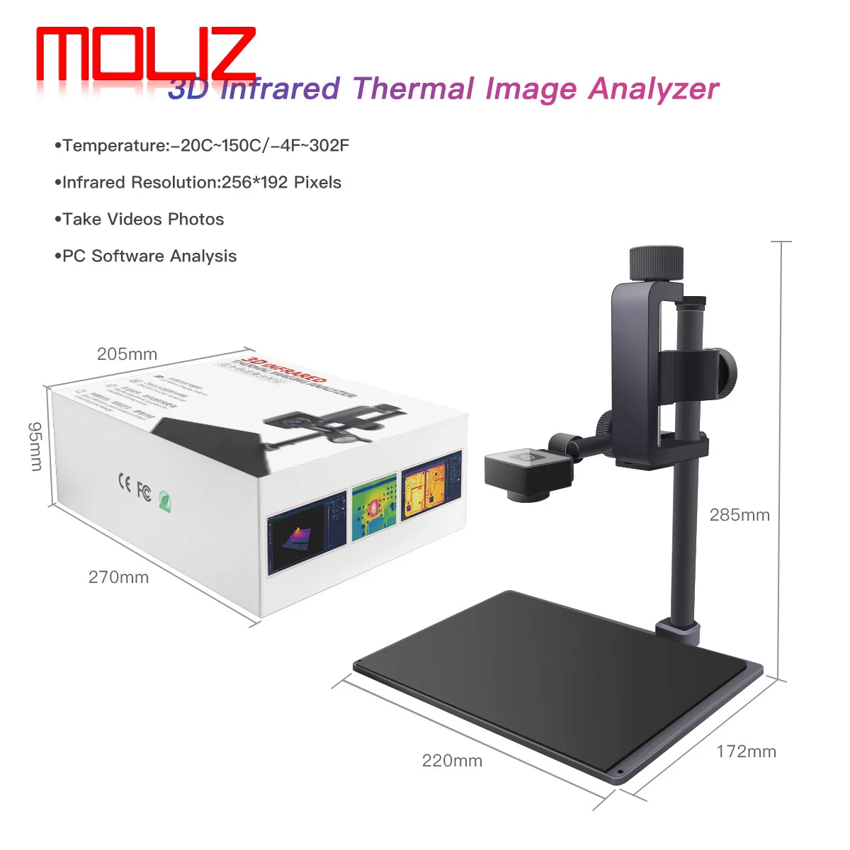 3D-Thermal-Imaging-Analyzer-256X192-PCB-Leakage-Check-Short-Circuit ...
