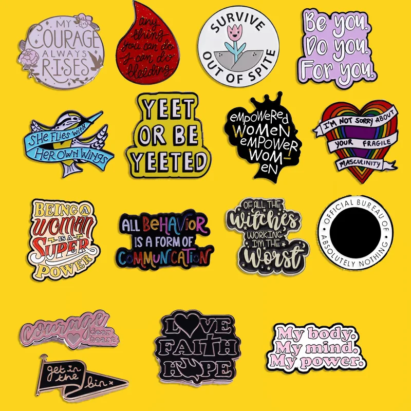 Funny-English-Quotes-Enamel-Pin-Fashion-Inspirational-Women-s-Brooch ...