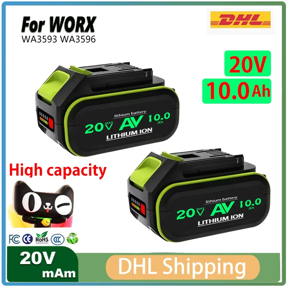 100-brand-new-20V-10000mAh-For-WORX-WA3016-WU279-WU294-WU362-WU388 ...