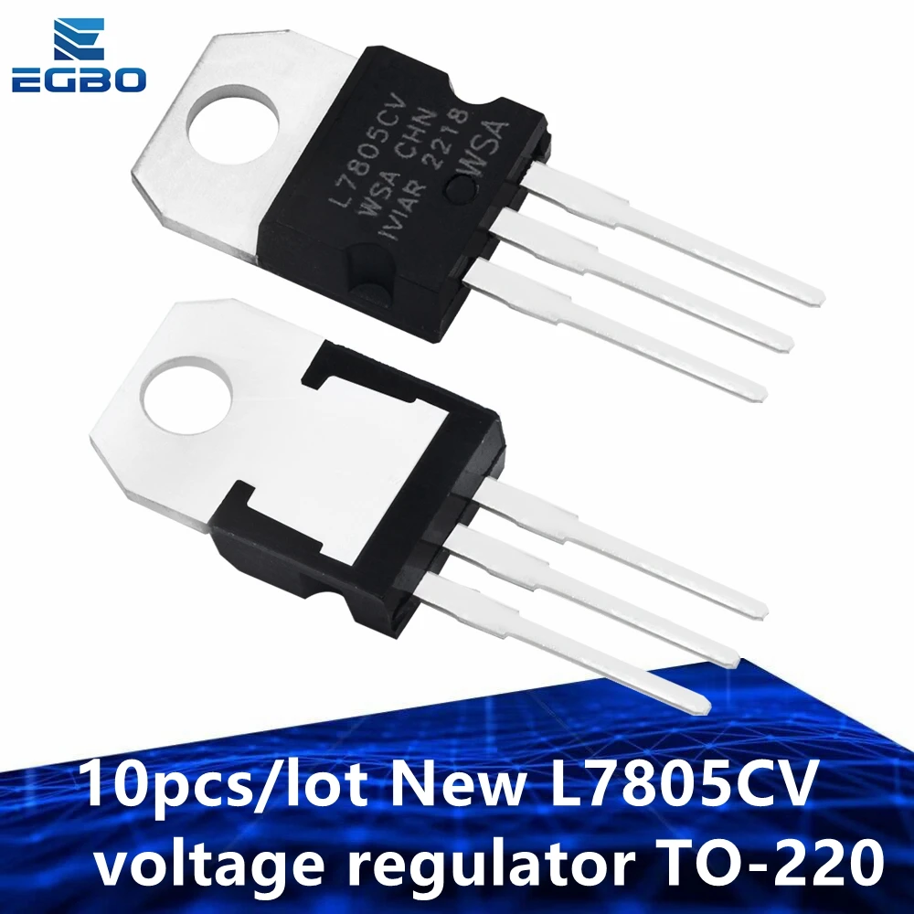 EGBO 10pcs/lot New L7805CV voltage regulator TO-220 L7805 7805 5V POSITIVE VOLTAGE REGULATORS