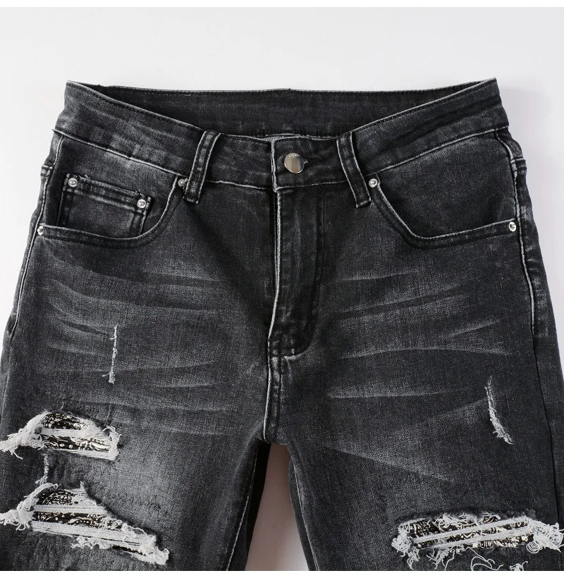 Men's Bandana Jeans: Jeans with Bandana Patches | Taelor Boutique