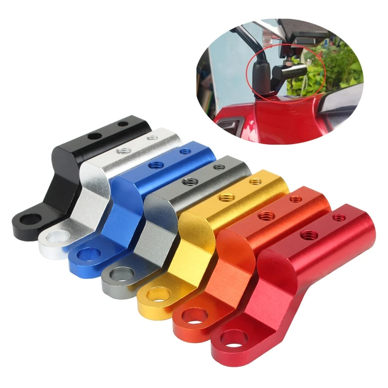 Universal-CNC-Aluminum-Motorcycle-Mirror-Mount-Riser-Extenders-Spacers ...