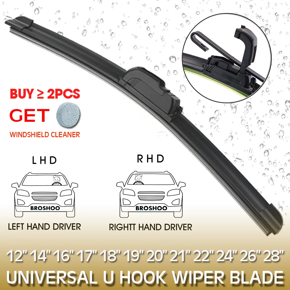 Car-Windshield-Wiper-blades-U-type-Universal-Soft-Rubber-Frameless ...