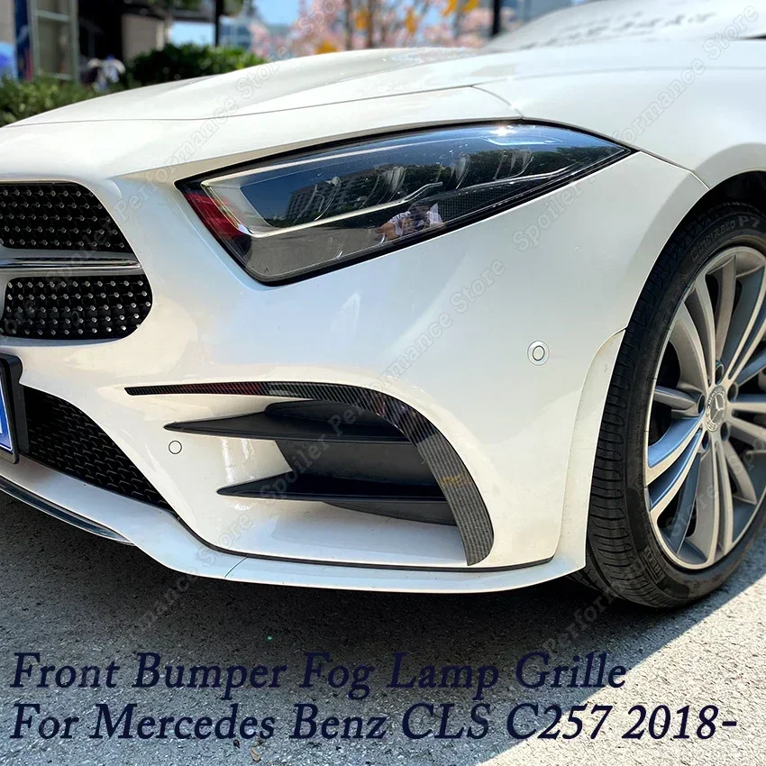 Car Front Bumper Spoiler Fog Light Grille Trim For Mercedes Benz CLS ...