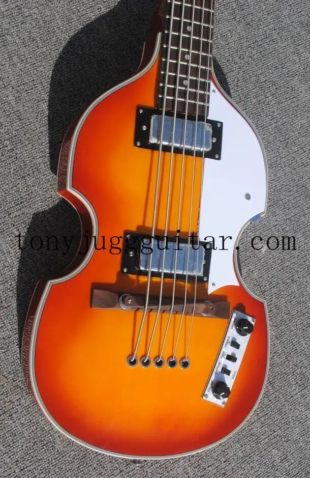 5-Strings-Hofner-H500-1-CT-Violin-Bass-Vintage-Sunburst-Archtop-Semi ...