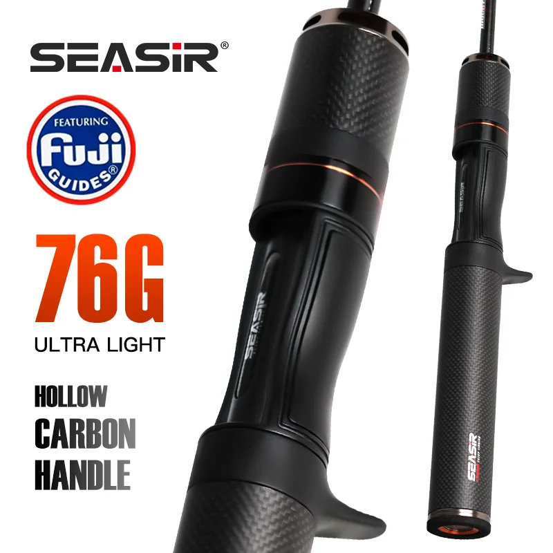 SEASIR 블랙 애로우 낚싯대, UL 탄소 섬유 후지 O 가이드 링, BFS 2 섹션 사운드 Kno, 1.5M, 4.92FT, 76G 루어 무게추, 0.8-10g