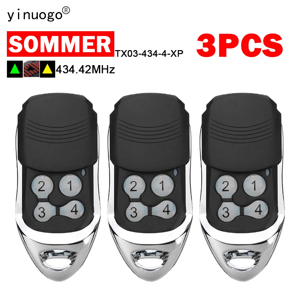 3PCS SOMMER 4013 TX03-434-4-XP Garage Door Control 434.42MHz Rolling ...