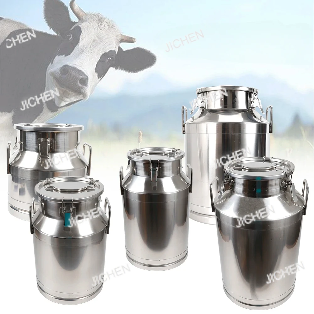 20L/30L/40L/50L/60L Stainless Steel Milk Can Canister Dairy Pot Bucket ...