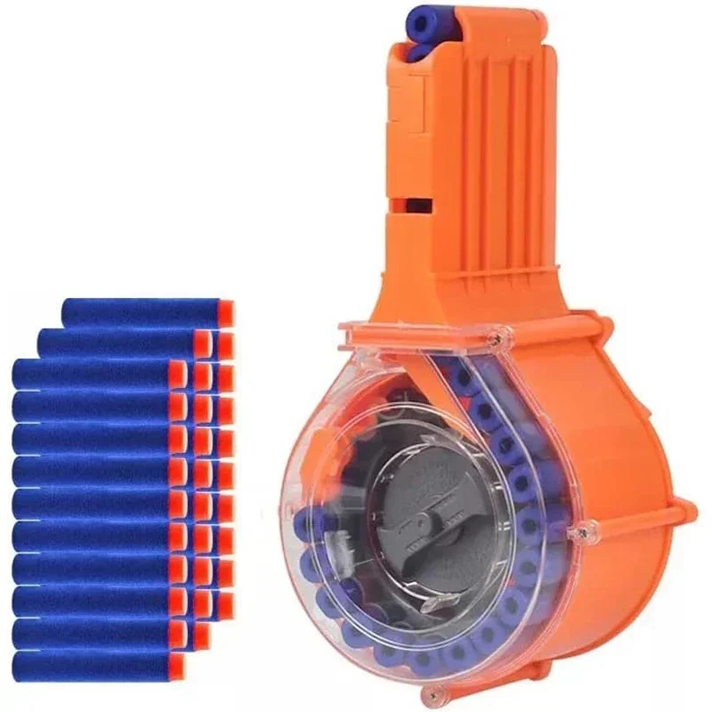 25 Round Drum Magazine for Nerfs N-Strike Elite Series with 30 Refill ...