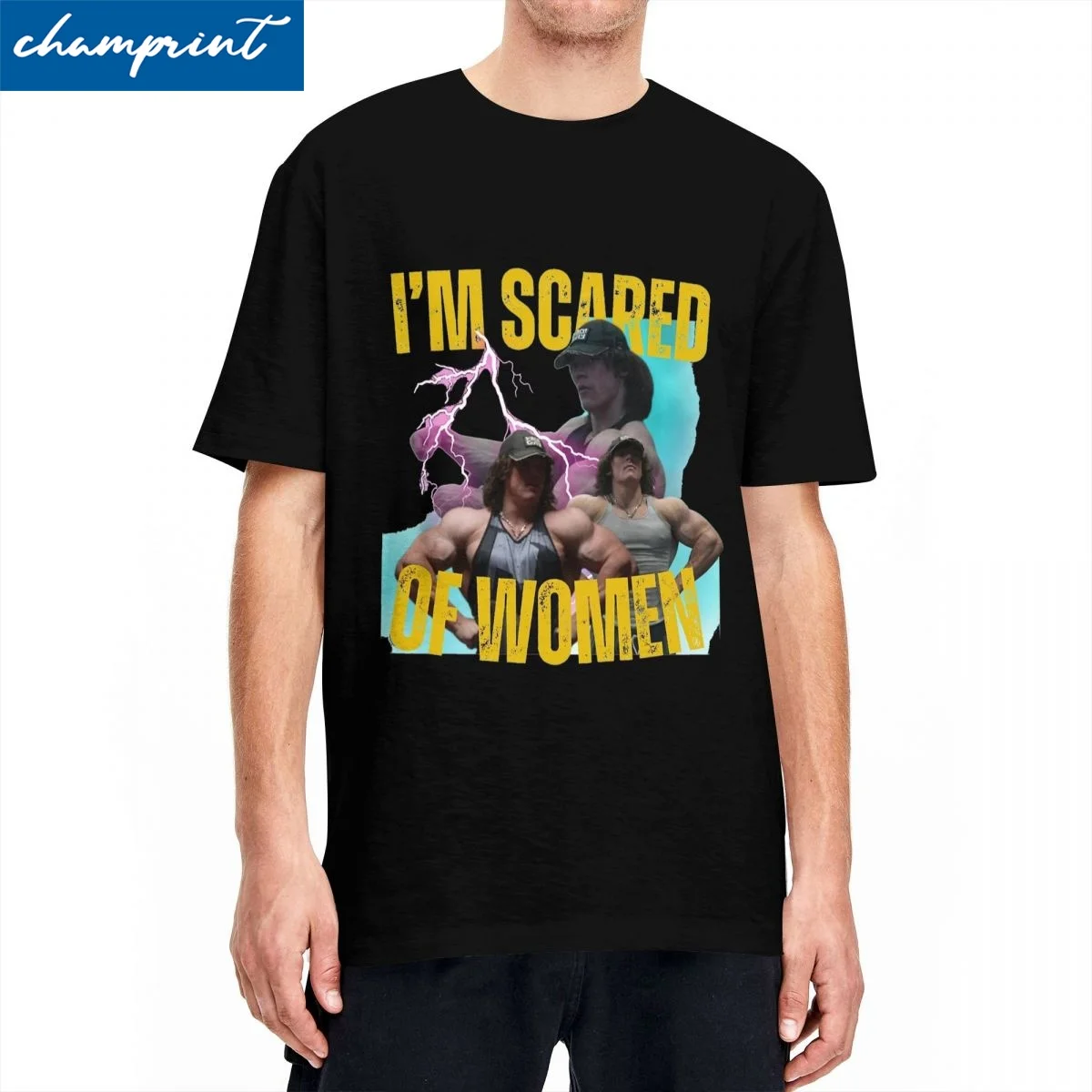 Sam-Sulek-Scared-Of-Women-T-Shirt-For-Men-Women-Cotton-Clothing-Casual ...