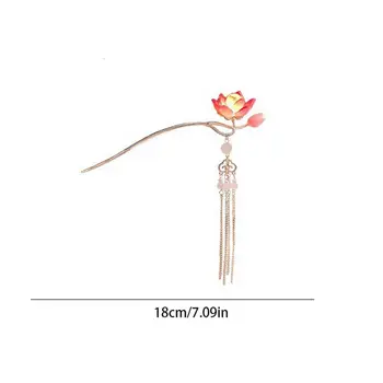 Flower Lantern Hairpin Luminescent Glowing Lotus Tassel Hair Stick Hair ...