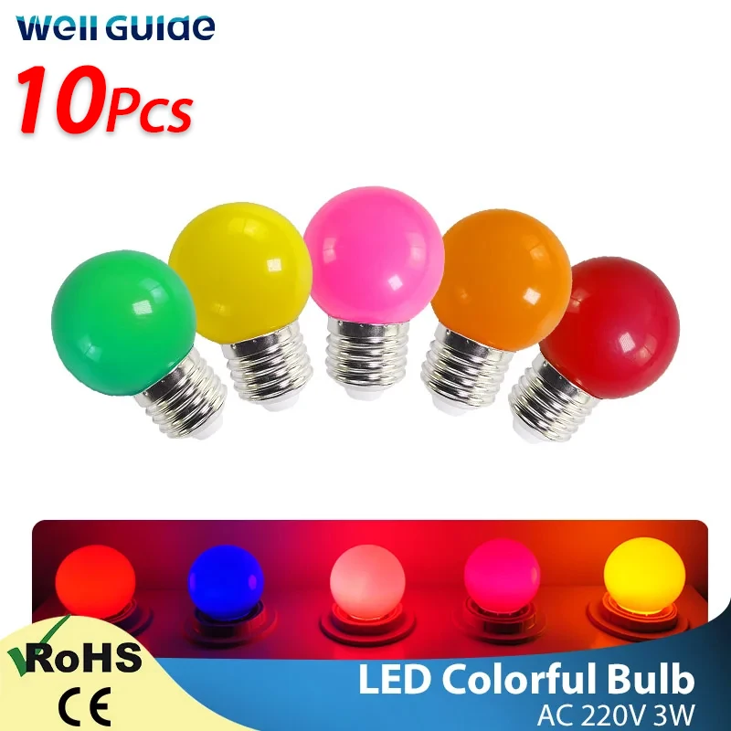 10pcs-Led-Bulb-3W-E27-Lamp-Colorful-Lampada-Ampoule-Led-RGB-Light-SMD ...