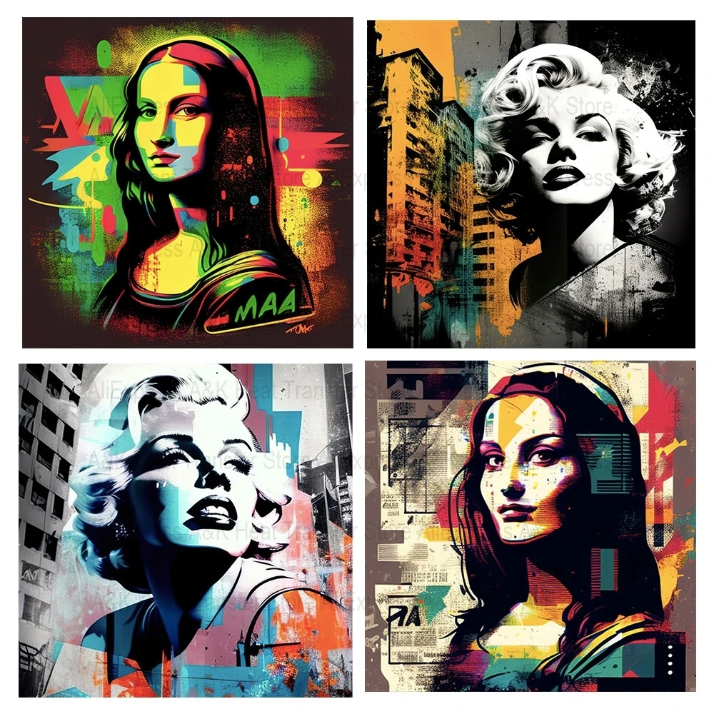 Abstract Art Monroe Iron-On Transfers For Clothing DIY Washable T-Shirt ...