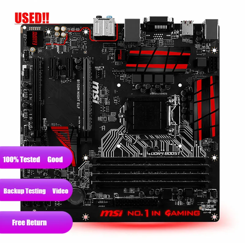 Used MSI B150M NIGHT ELF Motherboard Socket LGA 1151 SATA3 USB3.0 B150 ...
