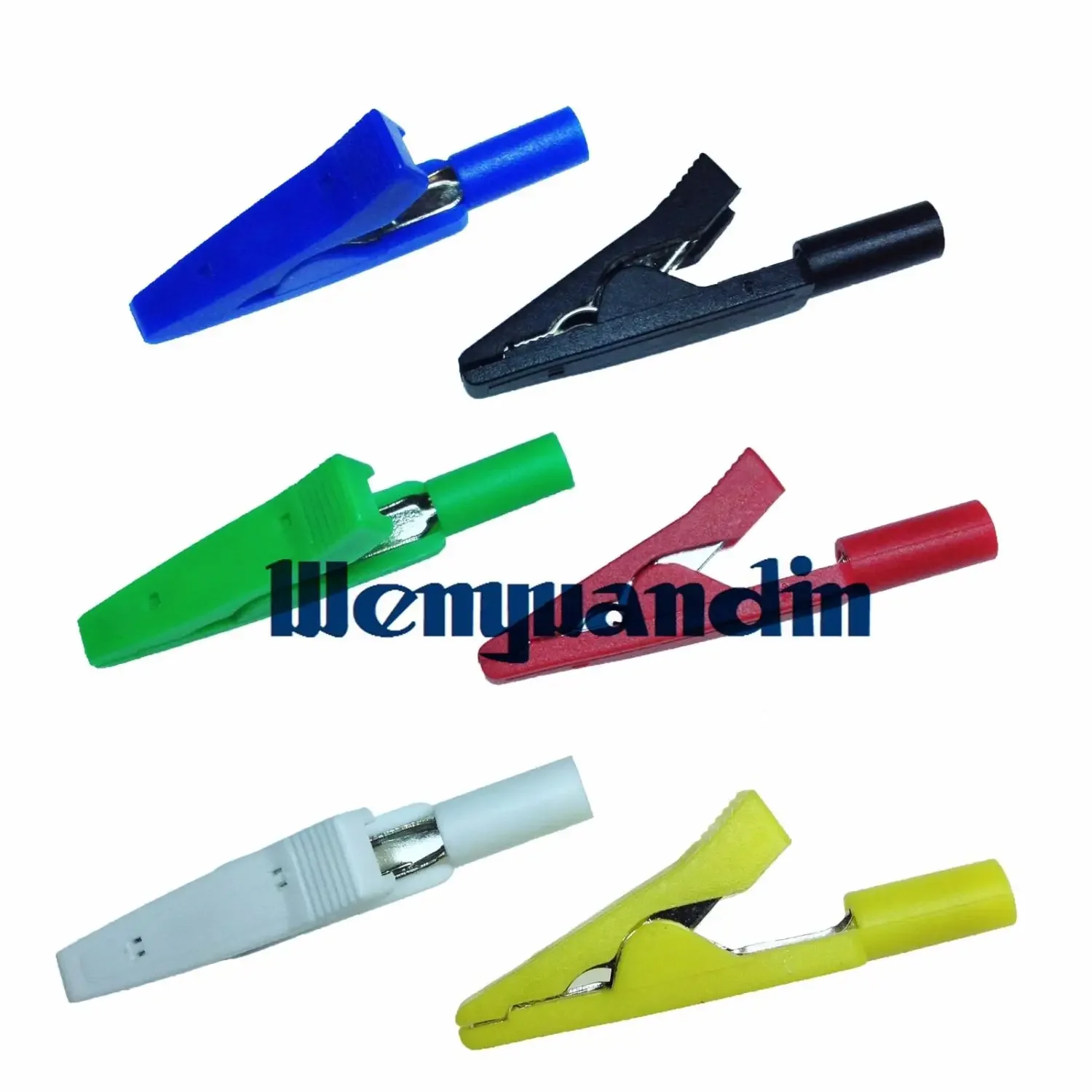 2pcs Red-Black-Yellow-Green-Blue-White Insulated Alligator Clip Test ...