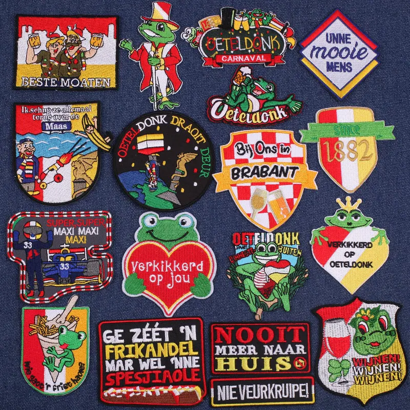 2023-Oeteldonk-Embleem-Patches-Voor-Kleding-Ijzer-Op-Kikker-Geborduurde ...