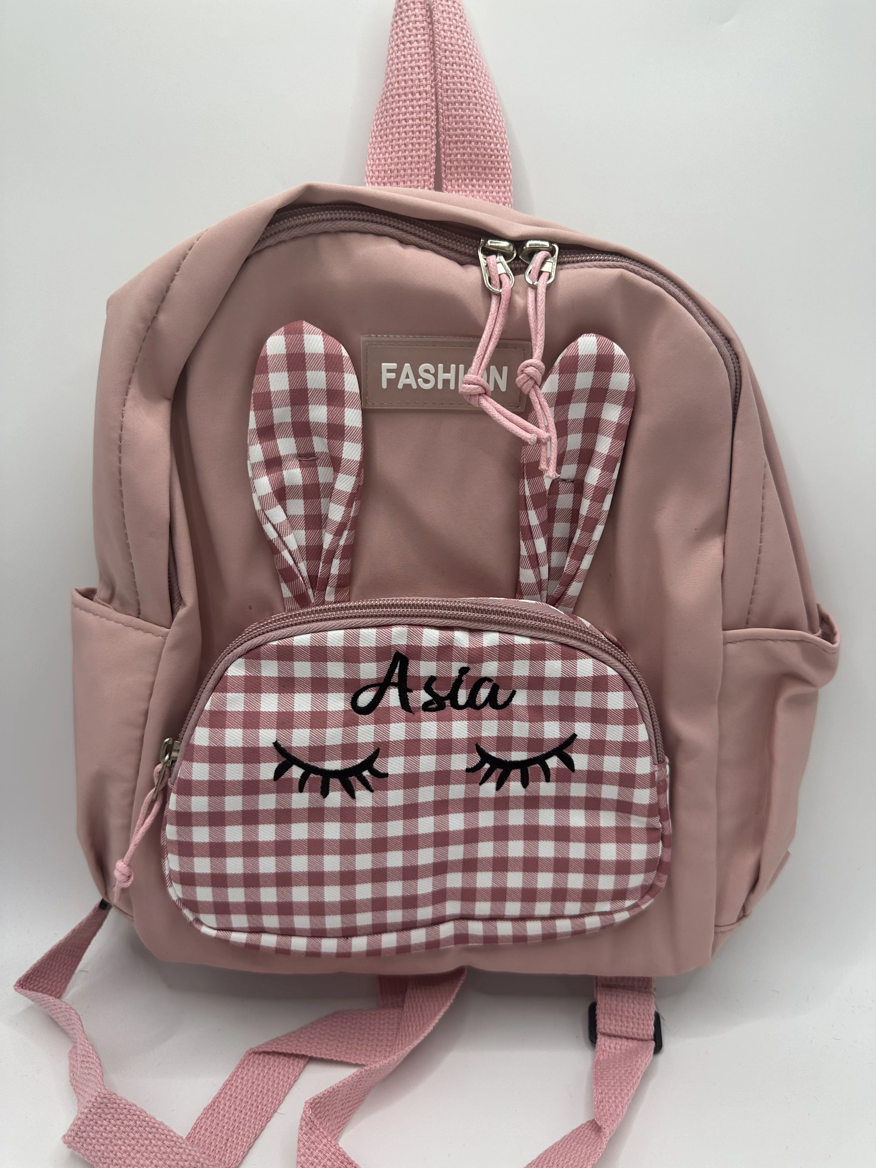 Cute-Squinting-Rabbit-Backpack-With-Custom-Embroidered-Name-Cute ...