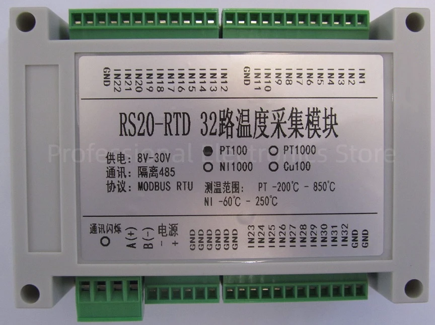 32 Channel Platinum RTD PT100 Temperature Acquisition Module 32 Channel ...