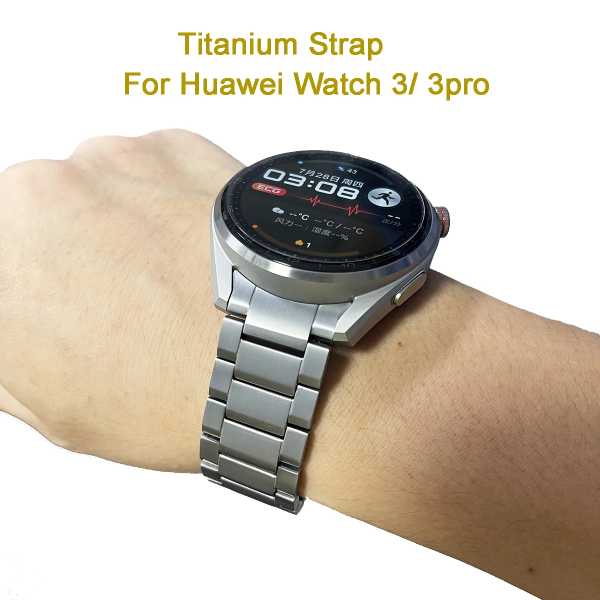Titanium Grey No Gaps Strap For Huawei Watch 3 Pro / Watch 3 Pro New ...