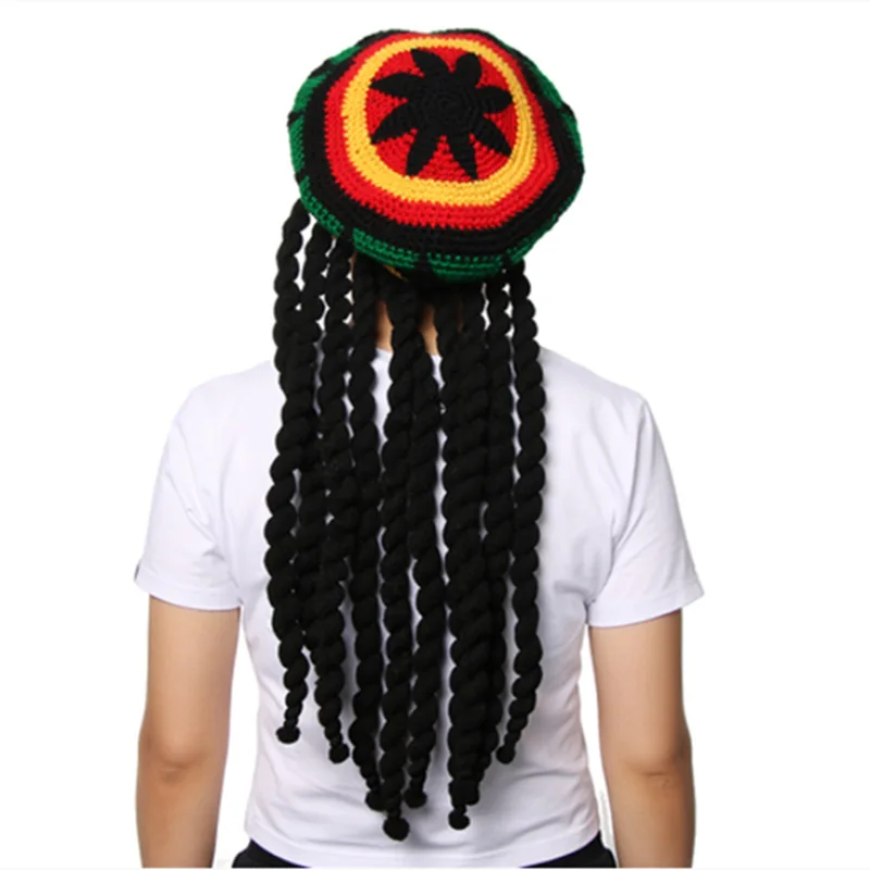 Beret Knitted Cap For Mens Women Jamaican Knit Beanie Hat Rasta Reggae ...