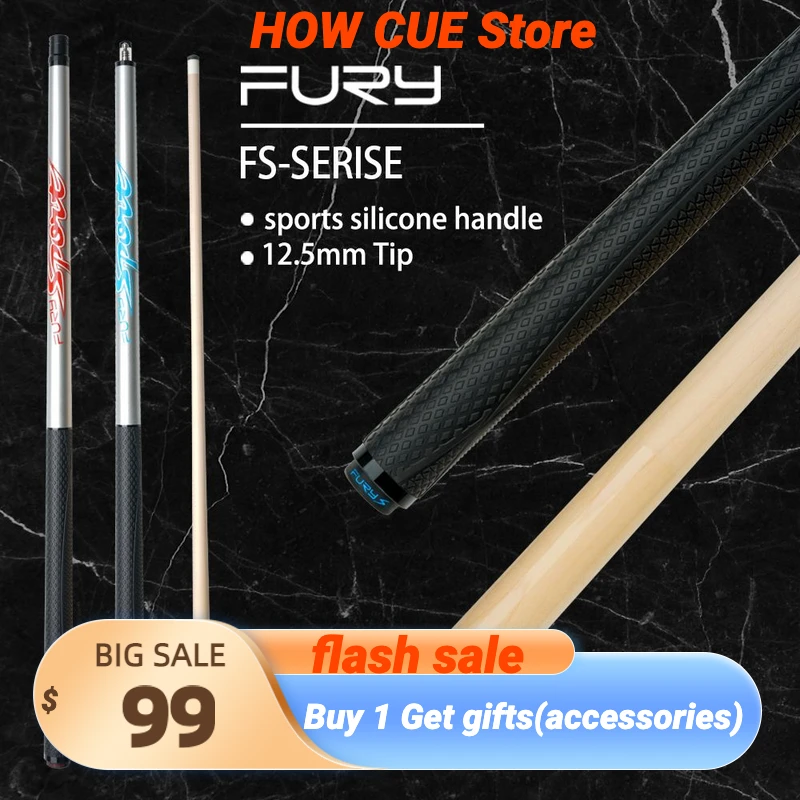 New FURY Cue FS Pool Cue 12.5mm Tip American Maple Shaft FURY Quick Pin ...