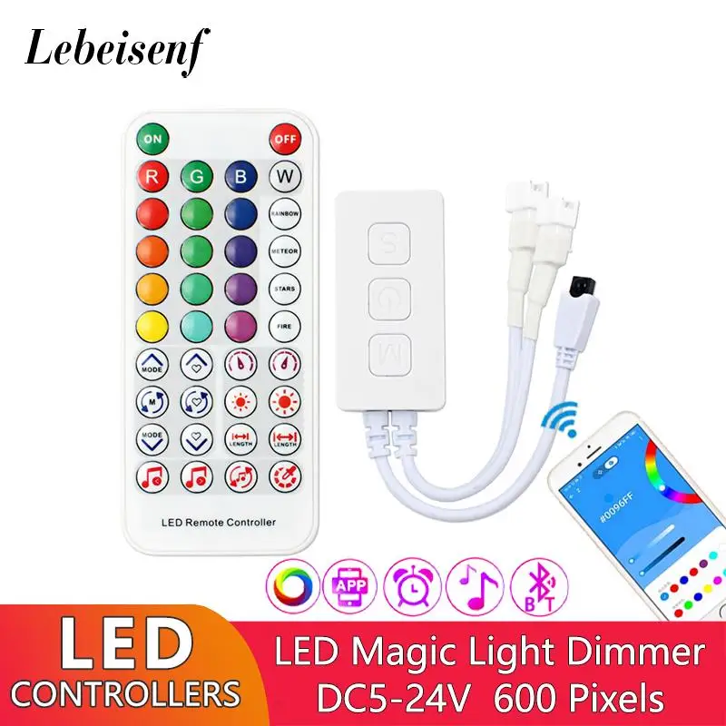USB-DC-Smart-SP611E-LED-Magic-Controller-Bluetooth-IR-38-Key-Music ...