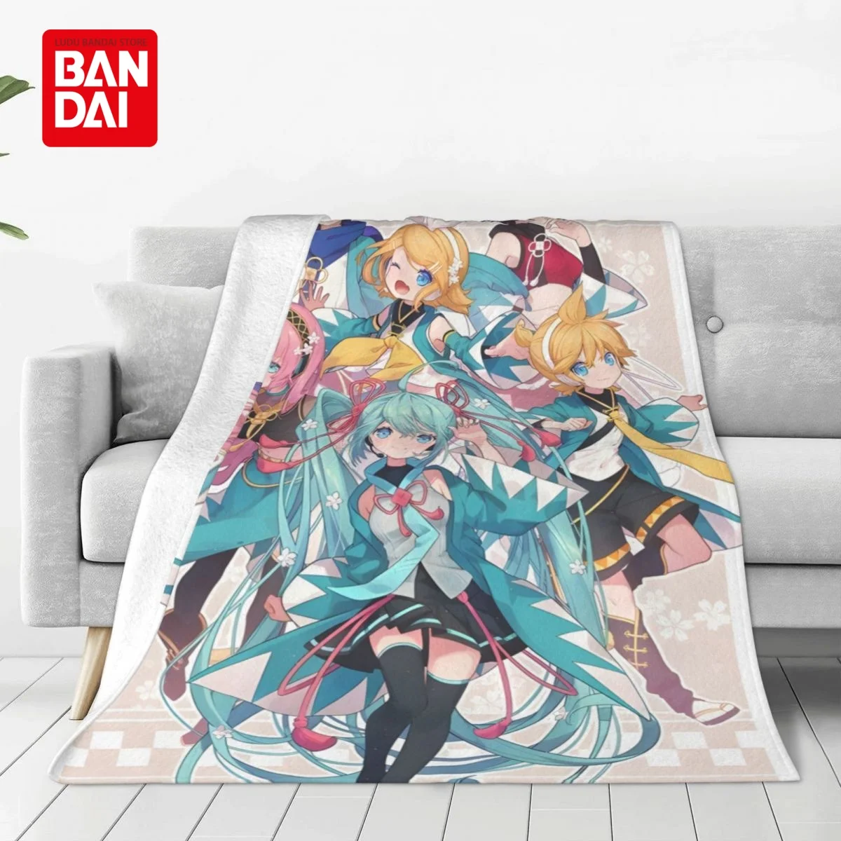 Bandai Hatsune Miku Weak Voice Throw Blankets on Bed Sofa Air Condition ...