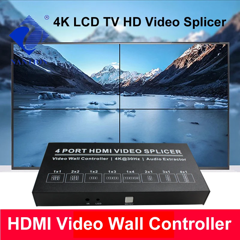 4K-TV-wall-2x2-HDMI-compatible-TV-Video-Wall-Controller-Processor-1080P ...