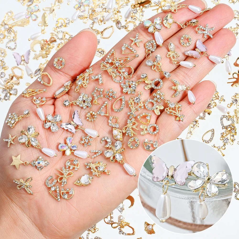 50Pcs-Random-Luxury-Dangle-Jewelry-Nail-Charms-Mixed-Butterfly-Designs ...