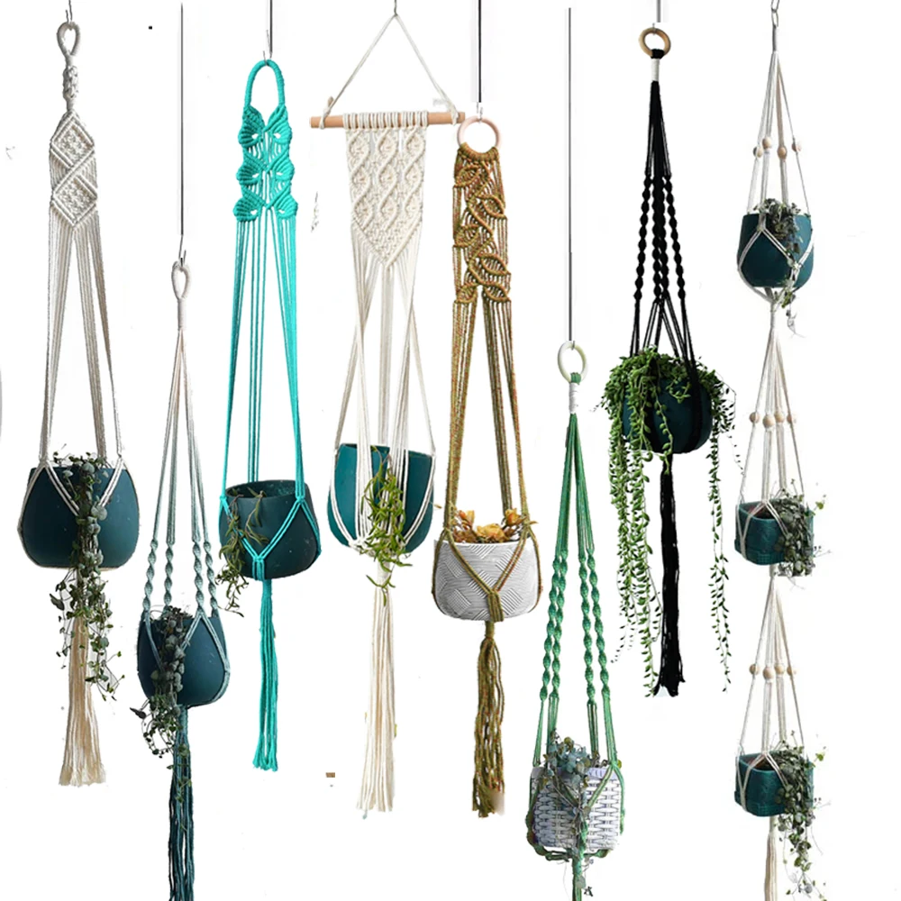 Hot-sales-100-handmade-macrame-plant-hanger-flower-pot-hanger-for-wall ...