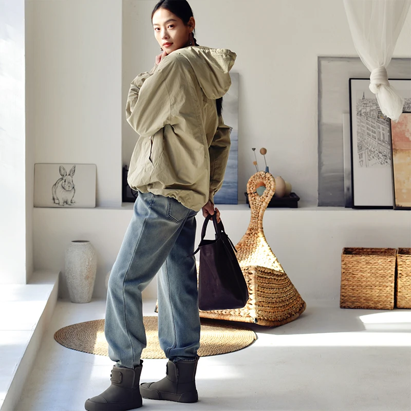 MICOCO-F8237C-Simple-solid-color-warm-clip-cotton-loose-hooded-cotton ...