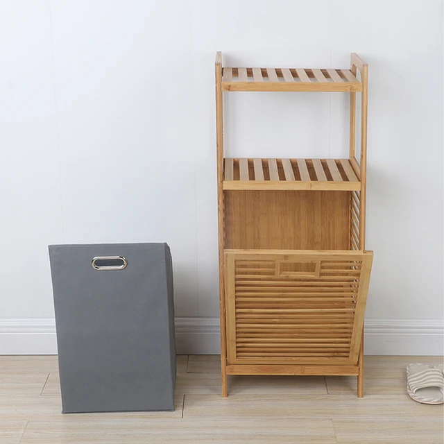 Bamboo Laundry Basket For Household Goods/Simple Storage On Laundry ...