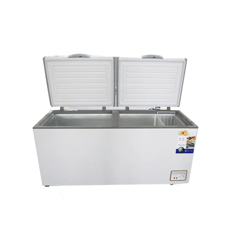 Top-Open-Double-Door-Deep-Chest-Electric-Freezer-LED-Light-Single ...