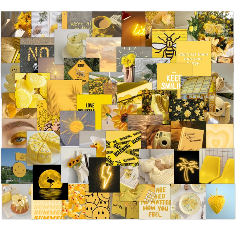 10-30-63pcs-Summer-Landscape-Ins-Style-Yellow-Decals-Stickers-DIY ...