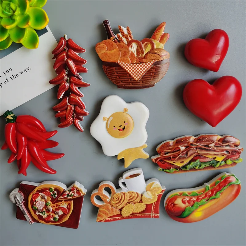 Cute-Imitation-Food-Fridge-Magnets-Hot-Dog-Pizza-Refrigerator-Magnet ...