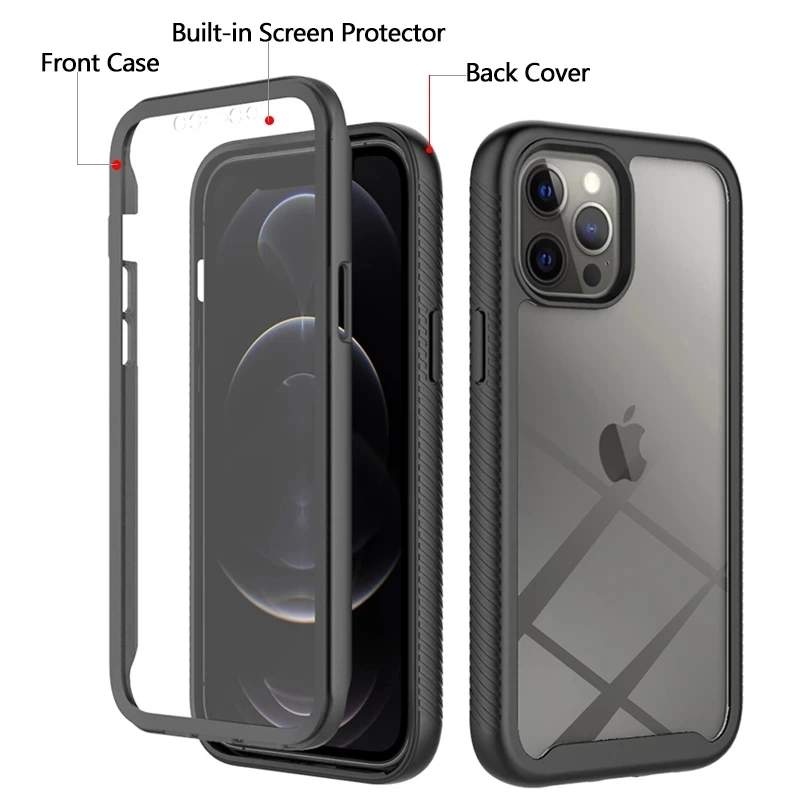 360-Full-Body-Screen-Protector-Transparent-Case-For-iPhone-15-12-11-13 ...