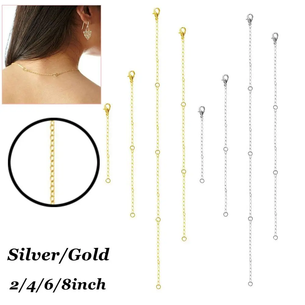 1PC-Alloy-Gold-Silver-Extender-Chain-Necklace-Extender-Safety-Chain-for ...