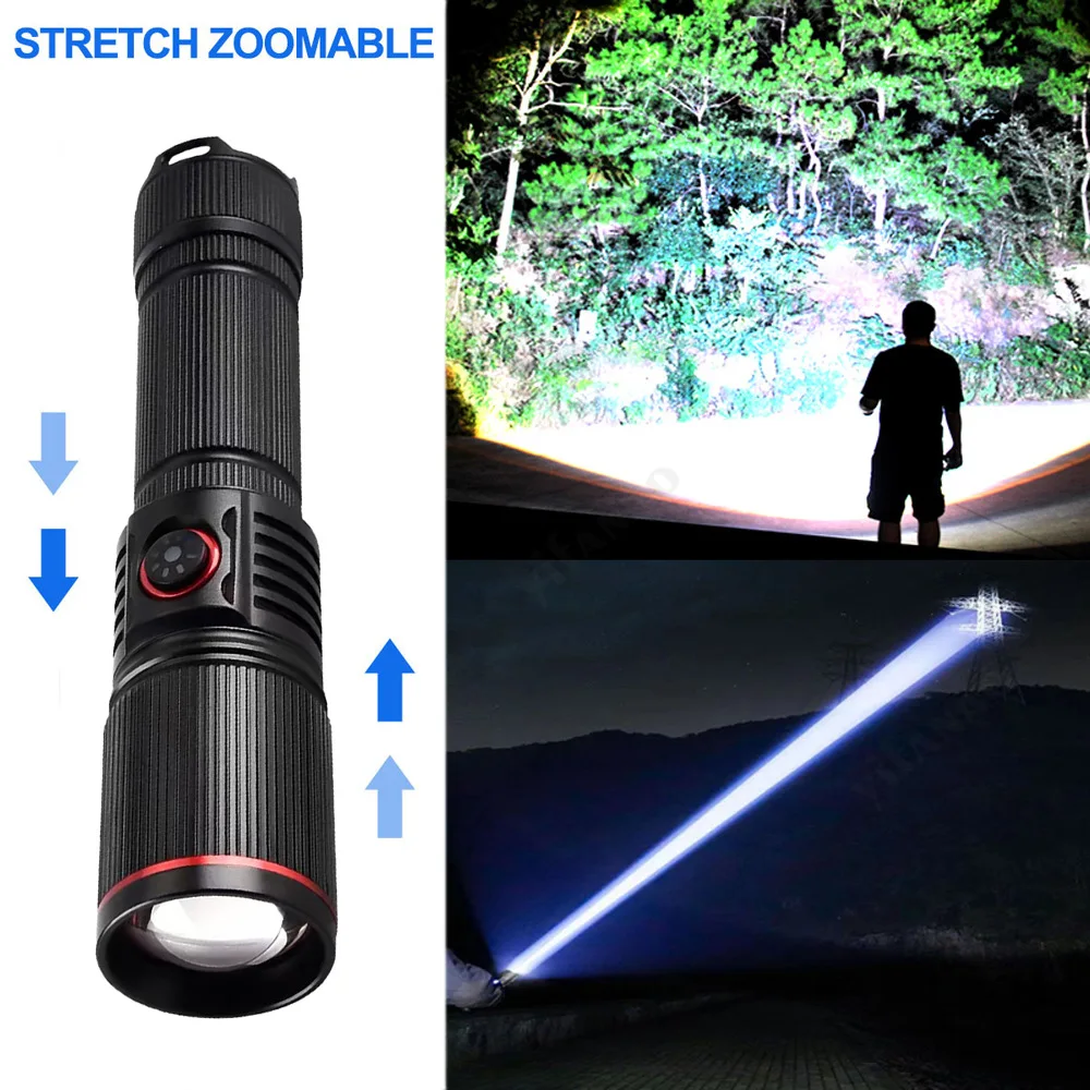Aluminum Alloy White Laser Powerful LEP Flashlight 18650 or 21700 Batt ...